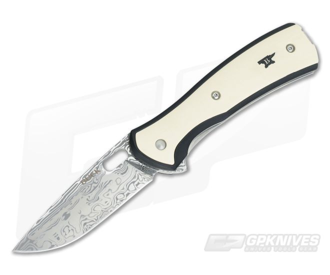Buck Vantage Pro Ivory Legacy Limited Damasteel Flipper 0346IVSLE Knife ...