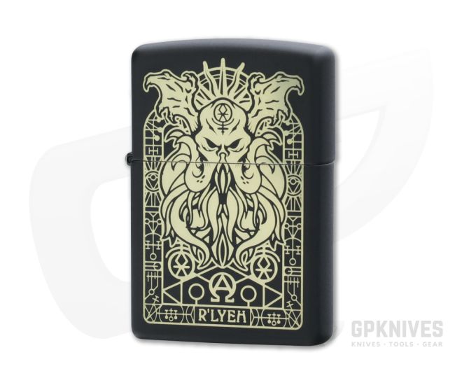 Zippo Lighter Matte Black Cthulhu Monster Design 29965 Windproof ...
