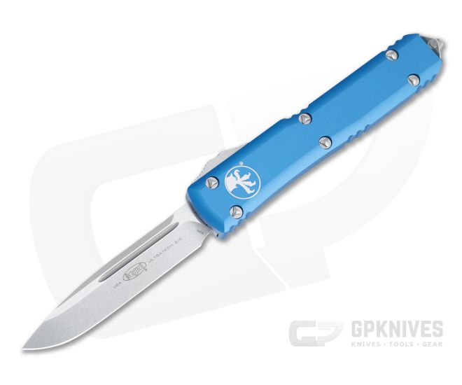 Microtech Ultratech S/E Stonewashed M390 Blue OTF Automatic Knife 121-10BL