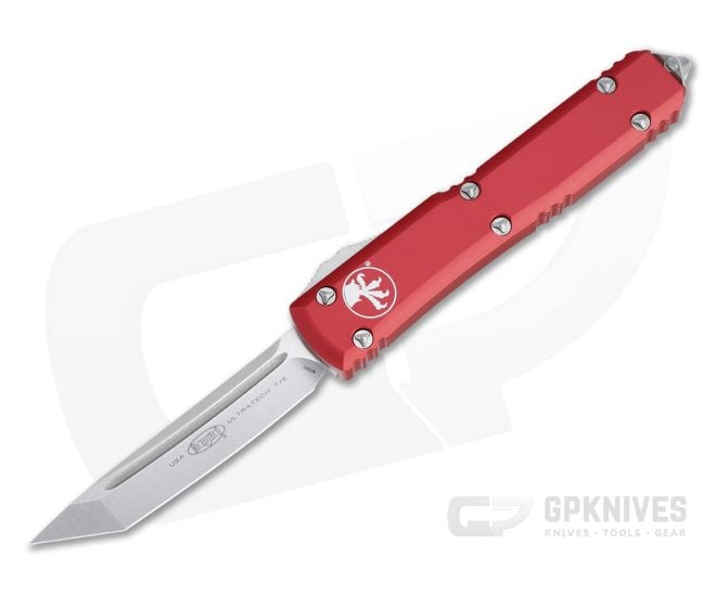 Microtech Ultratech T/E Stonewashed M390 Tanto Red OTF Automatic Knife ...