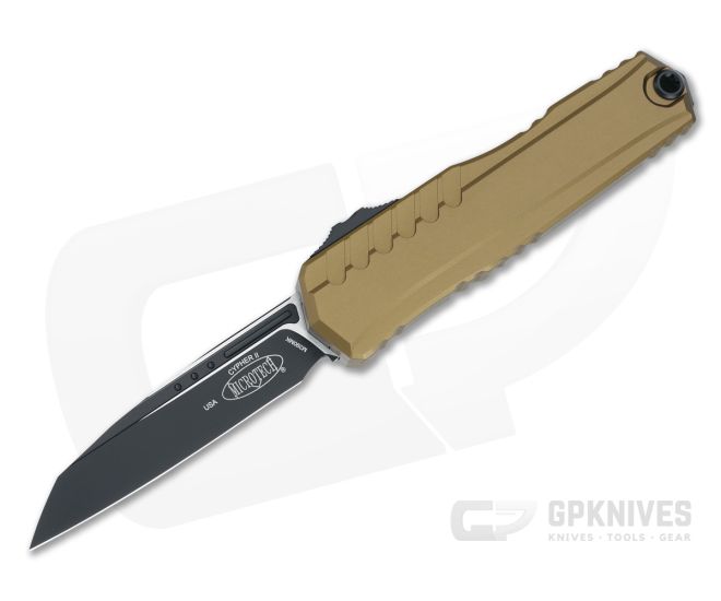 Microtech Cypher II S/E Tan Standard Black Blade Auto