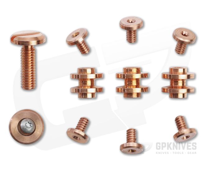 Hinderer Knives Solid Copper Eklipse 3.5" Complete Hardware Kit For Sale