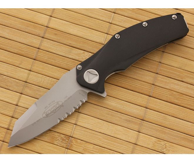 Microtech Knives Mini Matrix Bead Blast Serrated Flipper