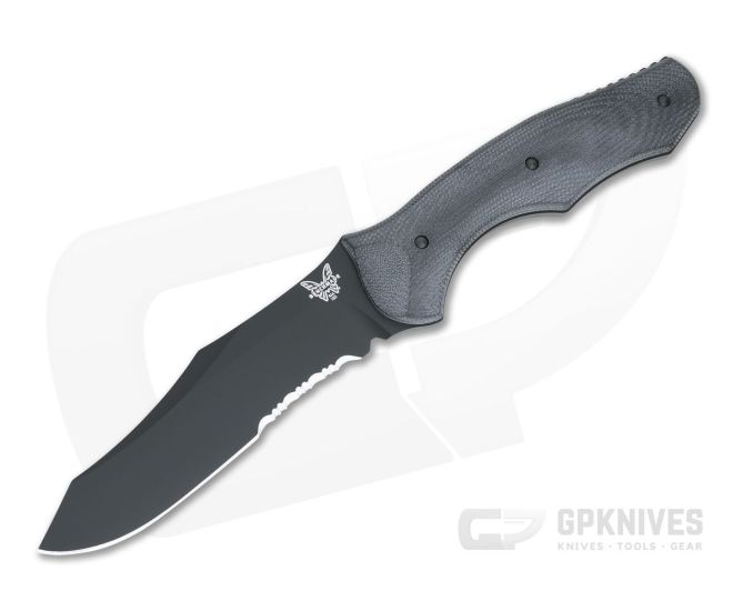 Benchmade Contego Osborne Black Serrated S30V Black G10 Fixed Blade ...