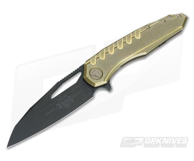 Microtech Sigil MK6 Brass and Titanium DLC Standard M390 Flipper