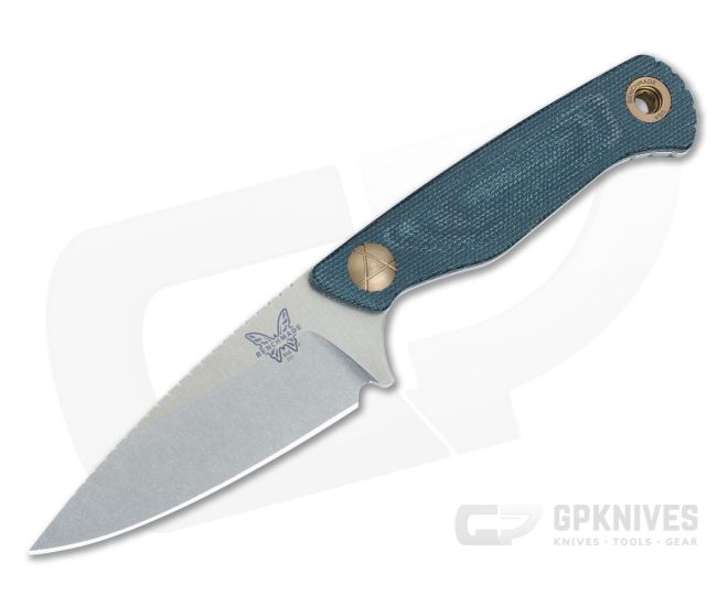 Benchmade 203-04 Dacian - Blue Denim Micarta - Leather Sheath