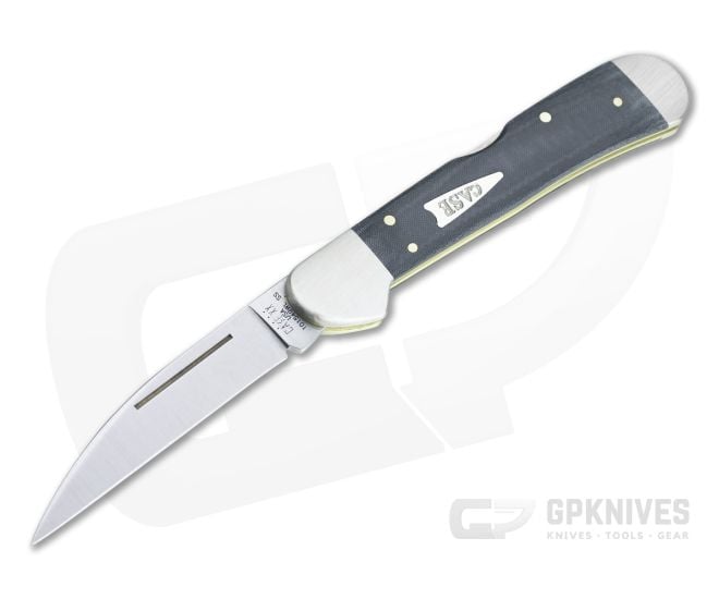 Case Copperlock Smooth Black Micarta Back Lock Folding Knife for Sale