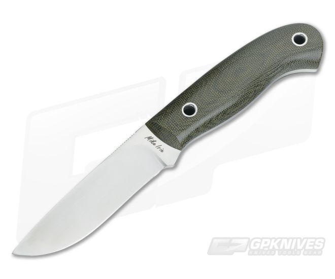 Mike Irie Custom Knife Model 110 Green Canvas Micarta CPM 154 For Sale mike-irie-custom-knife-model-110-green-canvas-micarta-cpm-154-for-sale