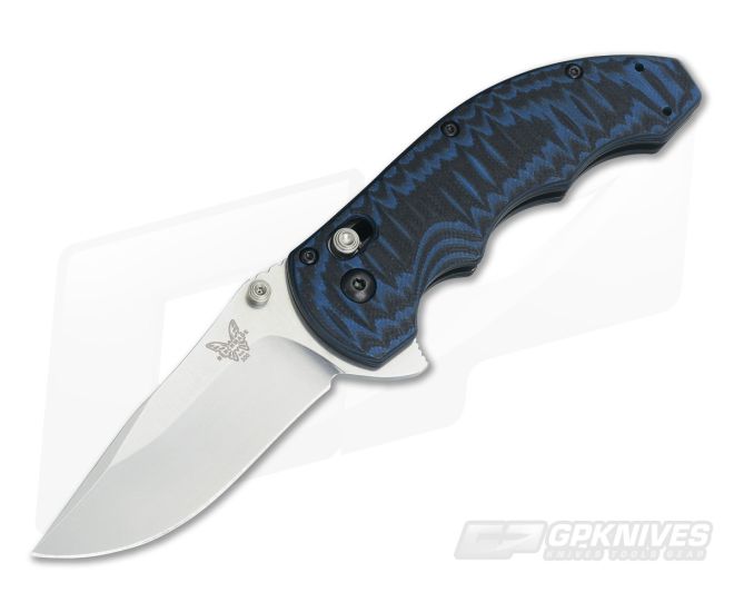 Benchmade 300-1 Axis Flipper Plain Edge Knife Blue G10