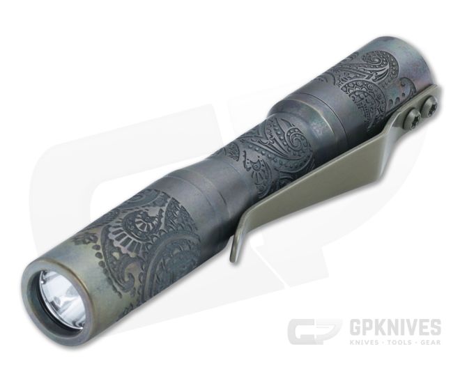 CWF Lights Micro Arcadian Click Custom Flashlight With Paisley Titanium ...