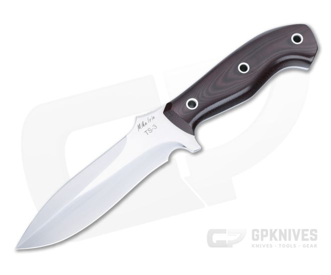 Mike Irie TS-3 Fixed Blade CPM-154 Maroon Micarta [Shop Now]