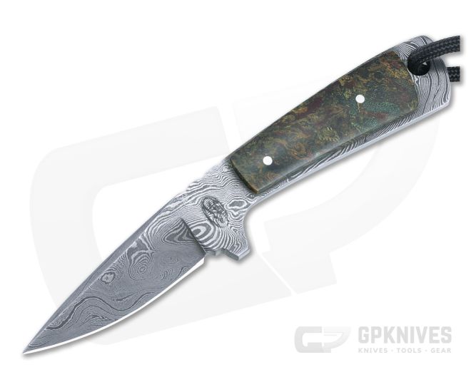 Bill Miller Custom Slender Neck Knife Damascus and Rag Micarta