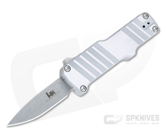 HK Micro Incursion Clip Point Tumbled 154CM Brushed Gray Aluminum CA ...