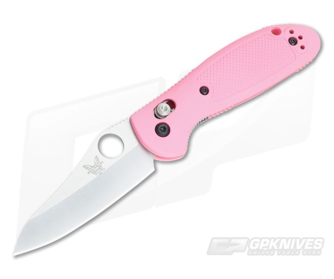 Benchmade Knives 555HG-PNK Mini-Griptilian Black Hollow Ground 154cm ...