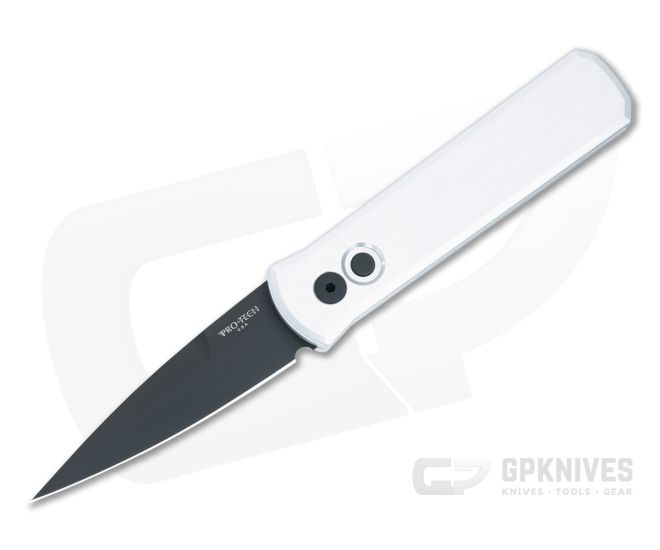 Protech Godson Silver Clear Ano Black Blade 721-SILVER Automatic