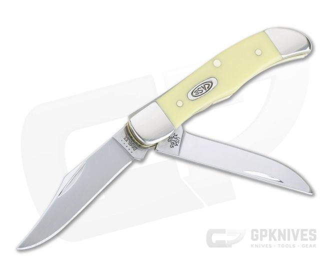 Case Pocket Hunter Two-Blade 81093 Smooth Yellow Synthetic Slip Joint ...