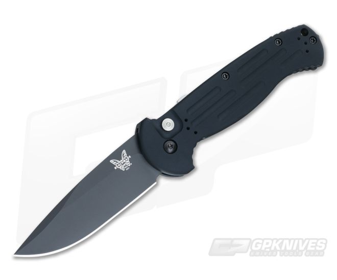 Benchmade 9051BK AFO II Automatic Drop Point Black Plain Edge