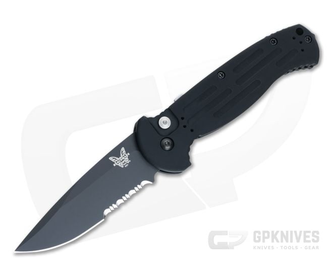 Benchmade 9051SBK AFO II Automatic Drop Point Black Plain Serrated