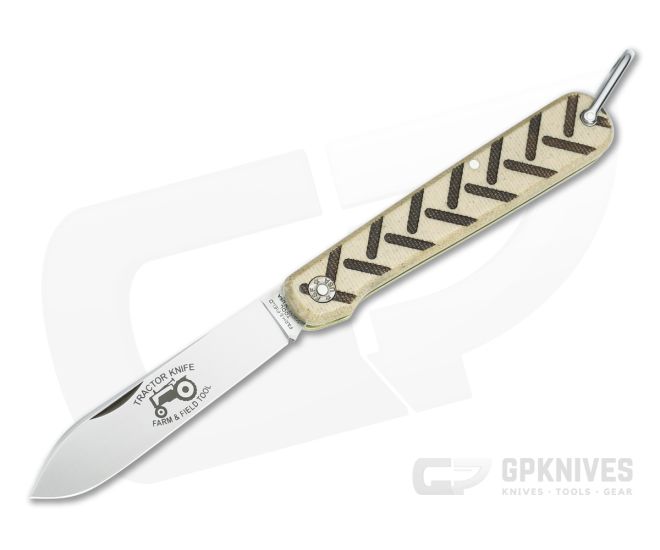 GEC#96 Farm & Field Tractor Knife - Traction Jigged Muslin Micarta