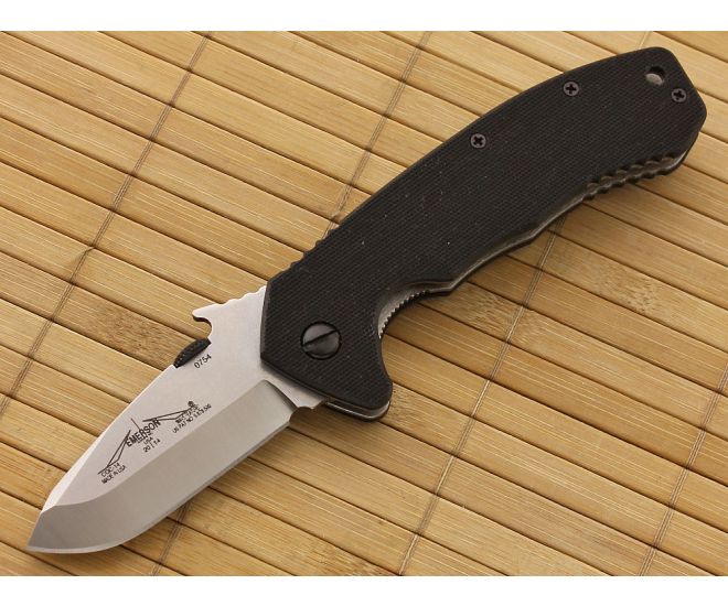 Emerson CQC 14 Snubby Stonewashed Plain Edge 154CM Knife