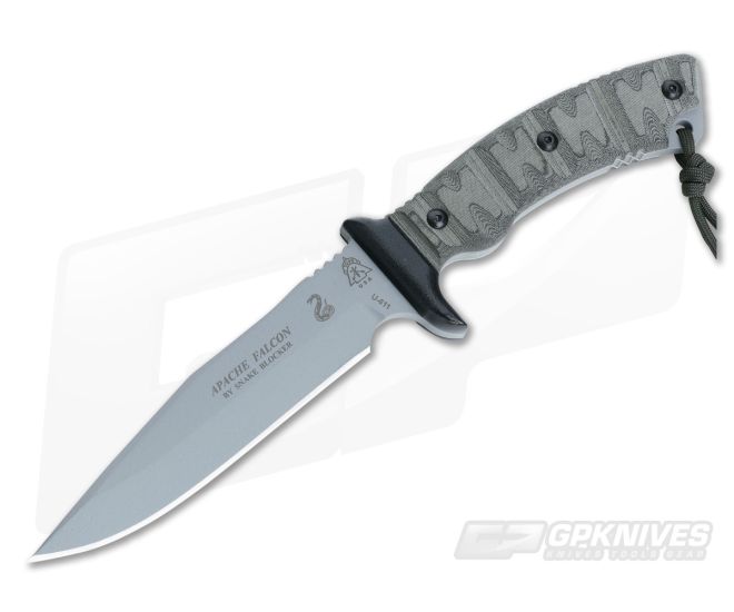 TOPS Apache Falcon Hunter Point Gray Fixed Blade Knife