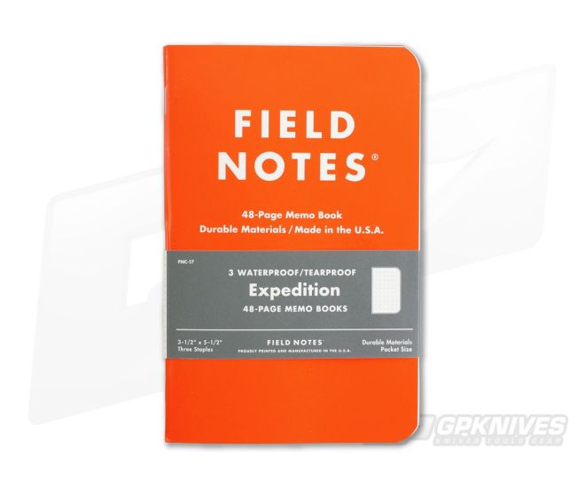Field Notes Expedition 48-Page Dot Grind Waterproof Notebook 3 Pack For ...
