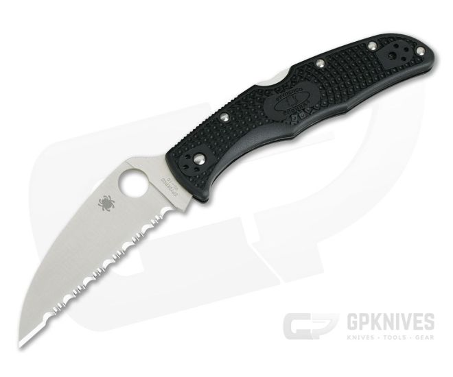 Spyderco Endura 4 Wharncliffe Black FRN Serrated VG10 C10FSWCBK Knife ...