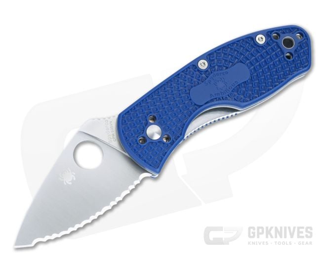 Spyderco Ambitious Lightweight Serrated S35VN Blue FRN Liner Lock ...