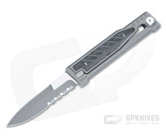 Reate EXO Exoskeleton Design Double Edge Serrated CPM 3V Black Micarta ...