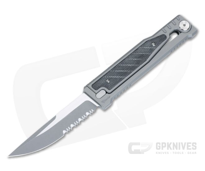 Reate EXO Exoskeleton Design Drop Point Serrated CPM 3V Black Micarta ...