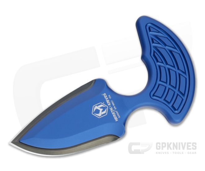 Heretic Sleight Blue Push Dagger Black DLC 20CV H050-6A-BLU