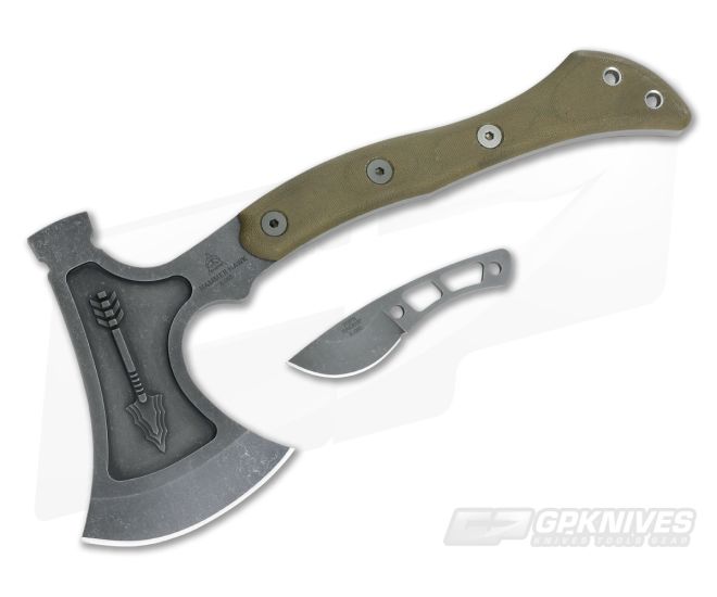 TOPS Hammer Hawk Tungsten 1075 Green Micarta Tactical Tomahawk with ...