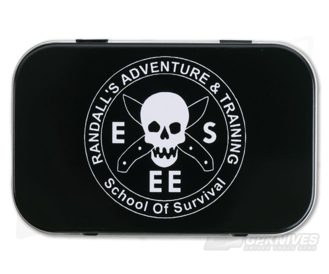 ESEE Izula Gear Survival Kit Tin Black RAT Logo