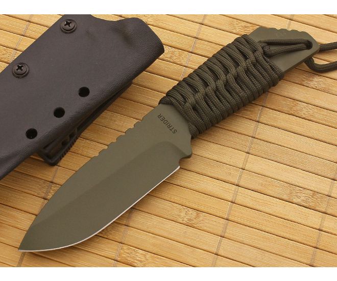 Strider MFS-S Fixed Blade Green Cord Wrap Cerakote S30V For Sale