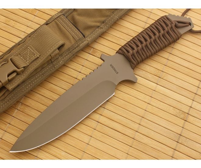Strider Knives MK-1 Fixed Knife Cerakote Blade Dark Earth Cord Wrap Handle