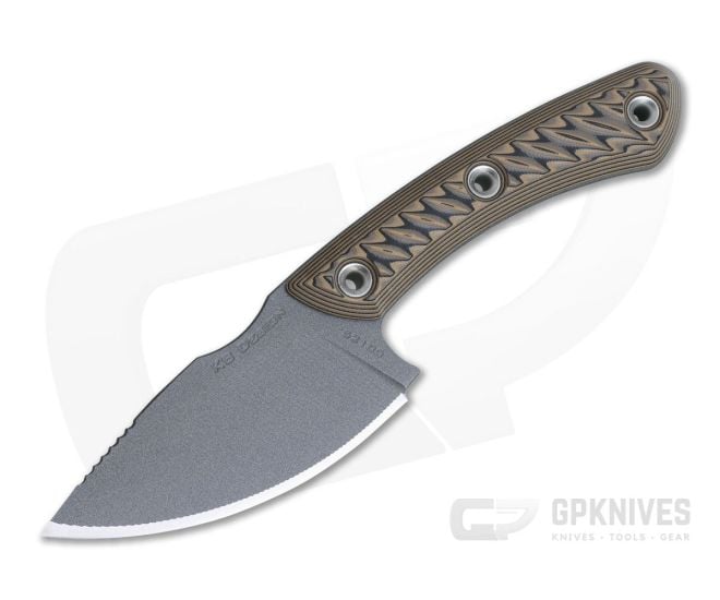 RMJ Tactical Nomad Skinner 52100 Hyena Brown Hunting Fixed Blade Knife ...
