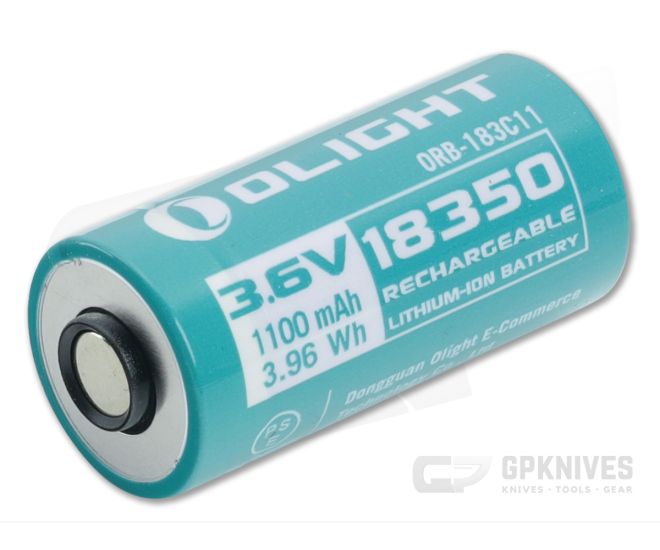 Olight 18350 1100mAh Battery for Baton Turbo, Seeker 4 Mini and Warrior ...