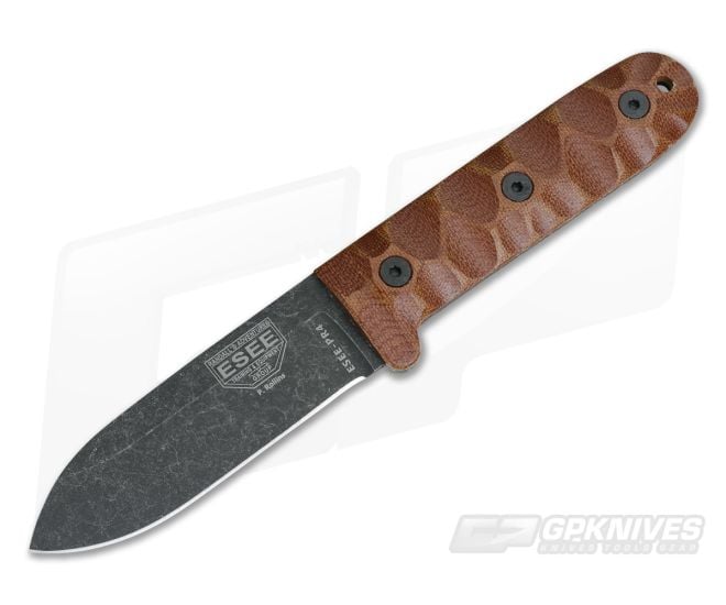 ESEE PR4 Rollins Camp Lore Knife Tumbled Black Oxide 1095 Fixed Blade ...