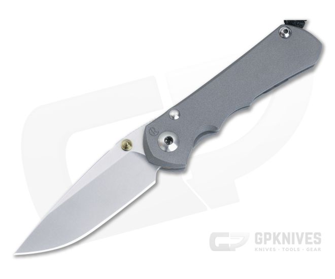 Chris Reeve Small Titanium Frame Lock Blasted Ti Scales with Gold Lugs ...