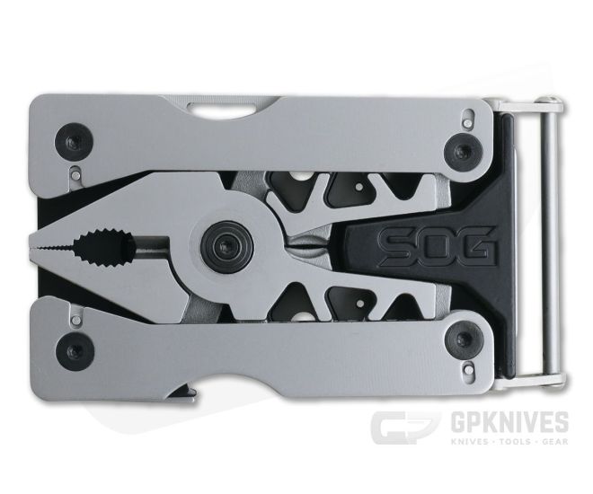 SOG Gray Sync II Belt Buckle Multi-tool For Sale