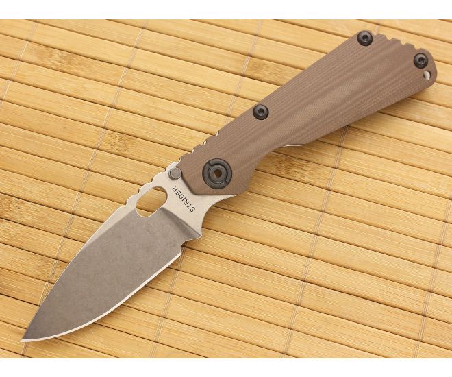 Strider Knives SnG Brown G10 Concealed Carry Handle Stonewash S30V