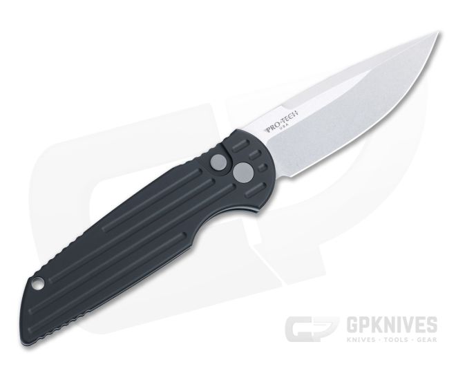 Protech TR-3 Left Handed Stonewashed Automatic Knife TR-3-L-1
