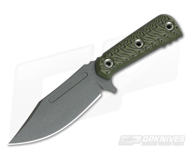 RMJ Tactical UCAP Dirty Olive Green G10 52100 Utility Fixed Blade Knife ...