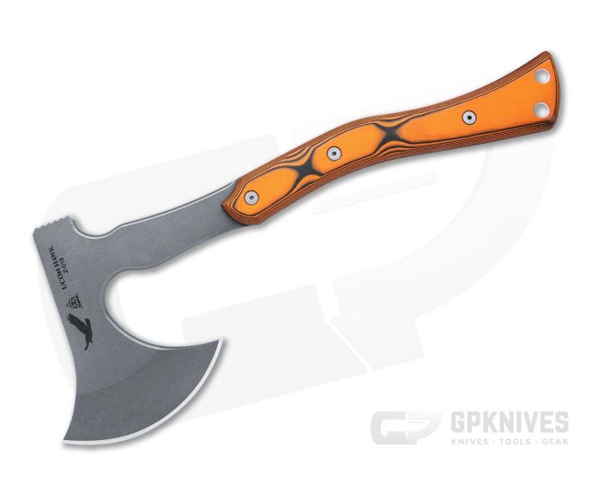 TOPS Knives Ucon Hawk Tumbled 1095 Orange/Black SureTouch G10 Camp ...