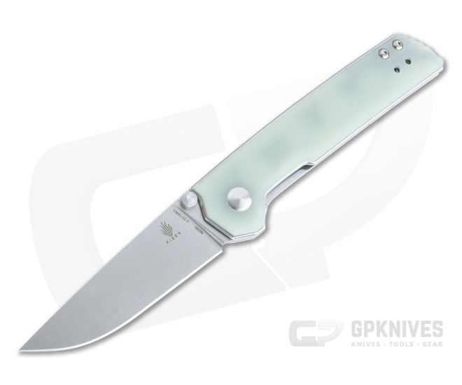 Kizer Vanguard Domin Mini Stonewashed N690 Jade Green G10 Folding Knife ...