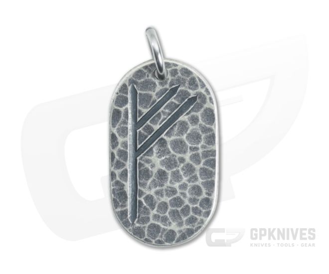Shire Post Mint Fehu Silver Rune Pendant