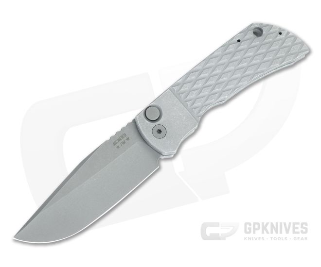 McNees Knives AutoMac Atomic Diamond Texture Aluminum Drop Point