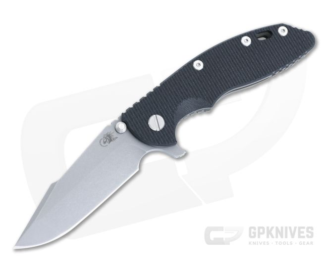 Hinderer XM-18 3.5" Tri-Way Flipper with Black G10 Handle and Battle ...