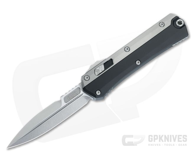 Microtech Knives Glycon Black Aluminum Handle with Bead Blast Ti ...