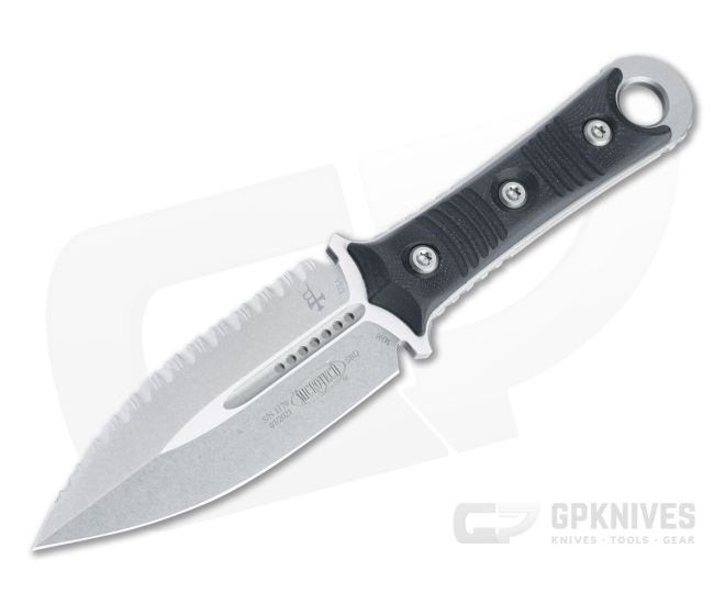 Microtech Borka SBD Dagger Stonewashed Serrated M390 Black G10 Fixed ...